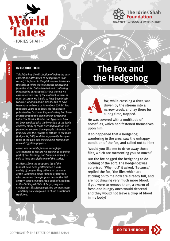 The Fox and the Hedgehog from World Tales - The Idries Shah Foundation